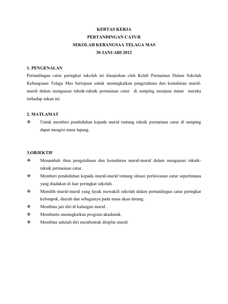 Kertas Kerja Catur | PDF