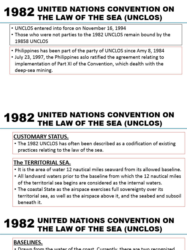 Group 2 LAW OF THE SEA UNCLOS | PDF | Territorial Waters | United ...