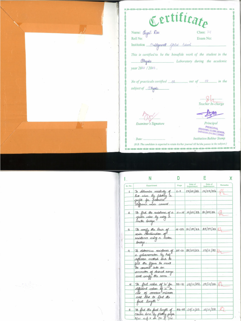 Physics Practical Record | PDF