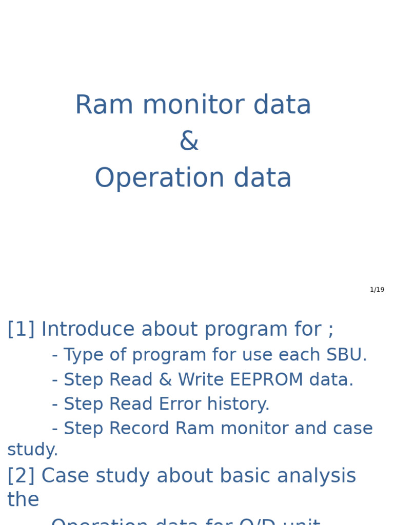Ram Monitor and Operation Data Training | PDF | Gases | Mechanical ...