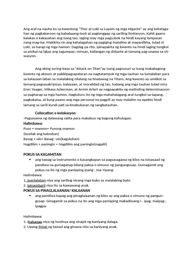 Filipino Notes | PDF