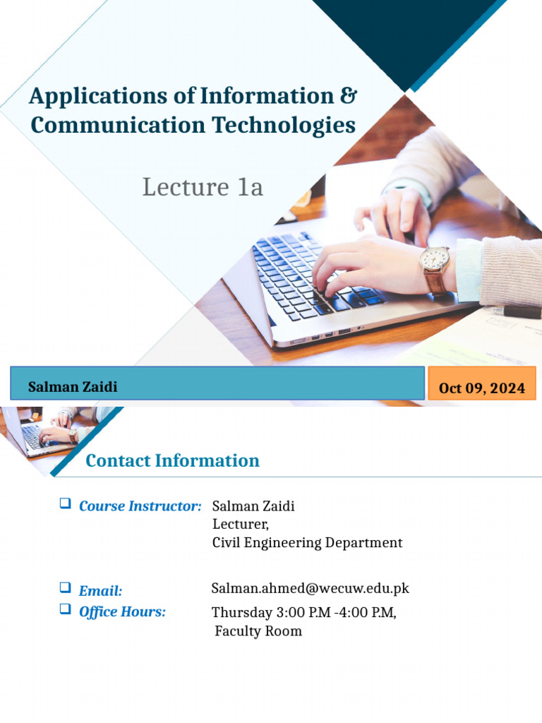 AICT Lecture 1a (09 Oct 2024) | PDF | Computer Data Storage | Input/Output