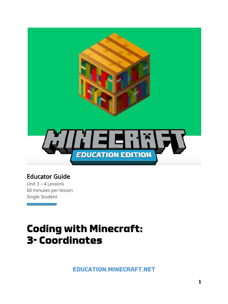 5326597847967352-Coding With Minecraft - Unit 3 - Coordinates | PDF ...