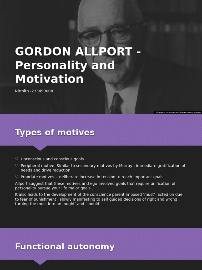 Gordon Allport Theory of Personality | PDF | Career & Growth
