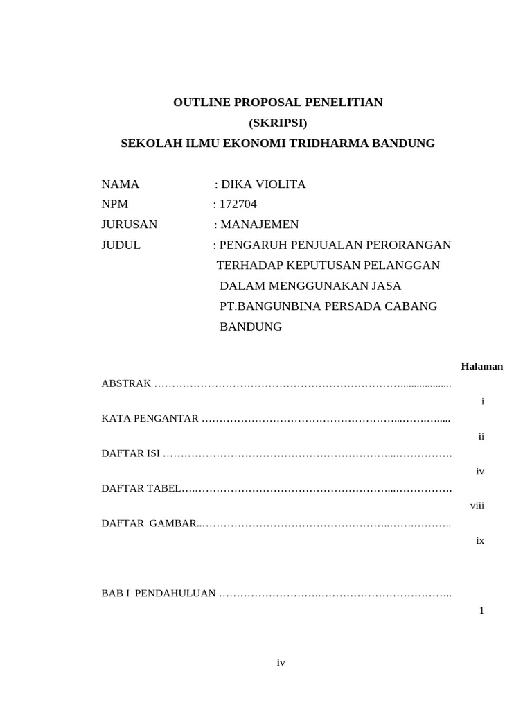 Outline Proposal Penelitian | PDF