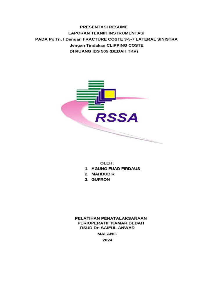 Teknik Clipping Fraktur Costa | PDF
