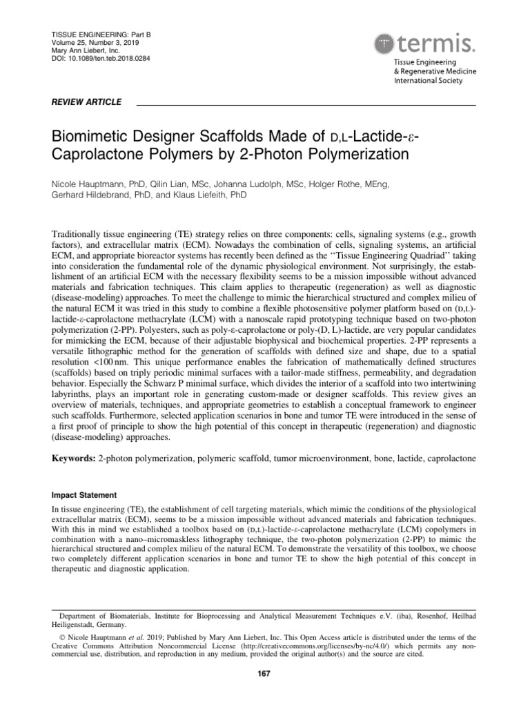 Hauptmann Et Al 2019 Biomimetic Designer Scaffolds Made of D L Lactide ...