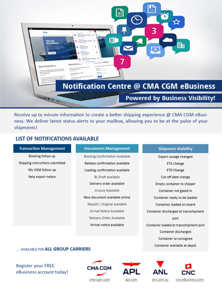Notifications Centre - CMA CGM | PDF | Freight Transport