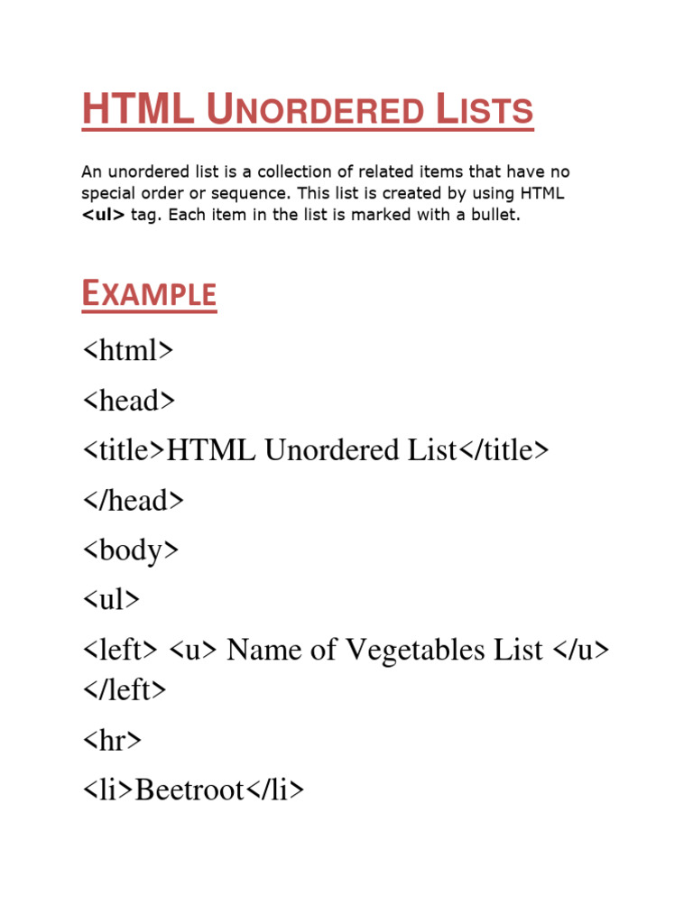 13 Lists Ul Examples | PDF