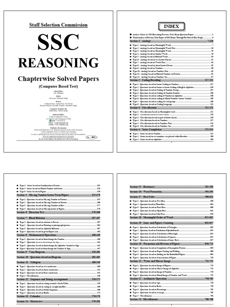 SSC Reasoning Chapterwise Solved Papers | PDF | Computers