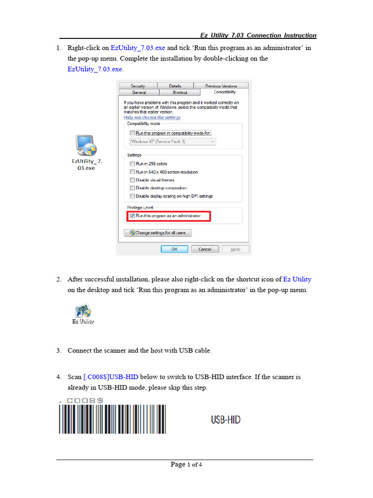 Ez Utility 7.03 Connection Instruction | PDF | Image Scanner | Graphical User Interfaces