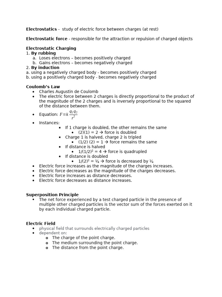 Understanding Electrostatics and Forces | PDF | Electric Field | Electric Charge