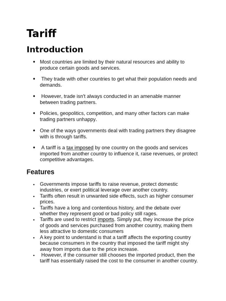 Tariff | PDF | Tariff | Exports