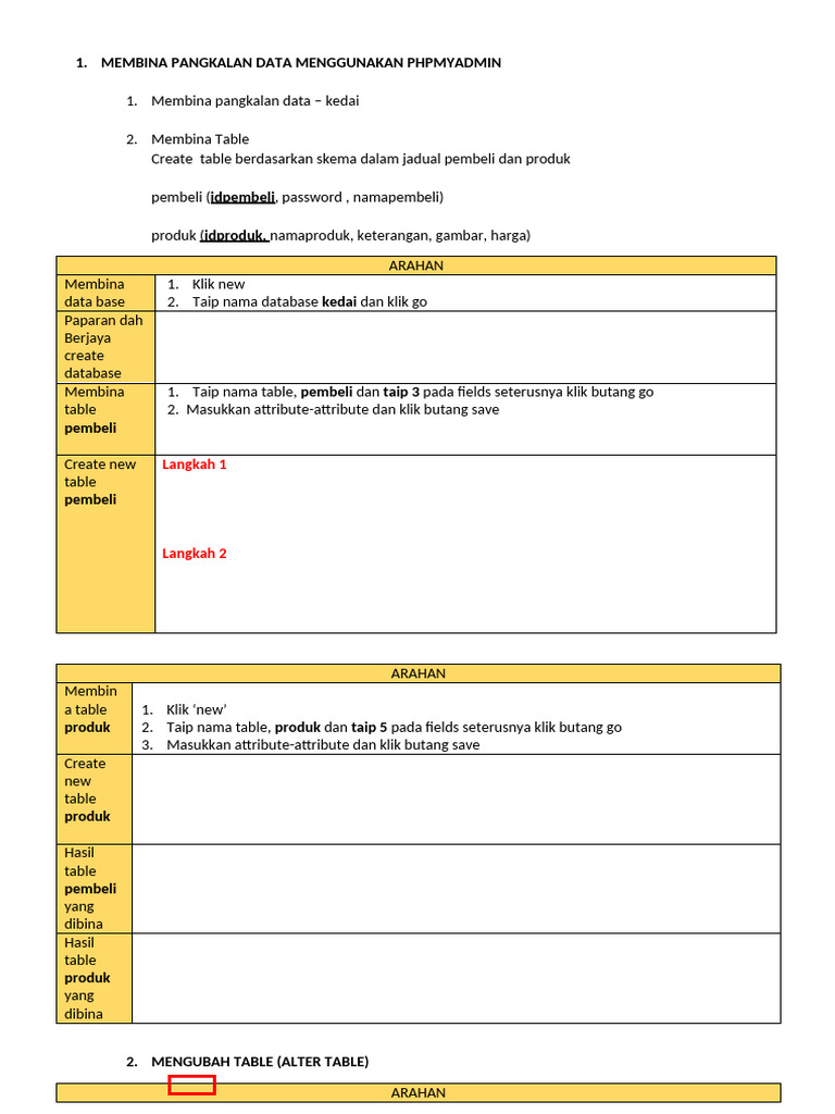 Latihan 1 - Phpmyadmin | PDF