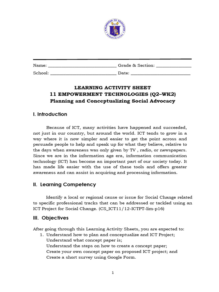 ABM11_ETech_Q2_Wk2 | PDF | Typefaces | Goal