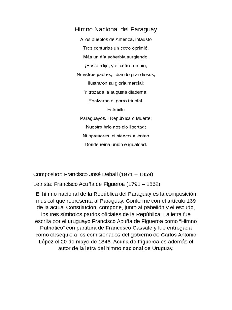 Himno | PDF | Canciones patrióticas | Canciones institucionales