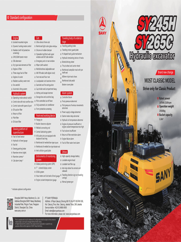 Sany SY245-SY265 | PDF