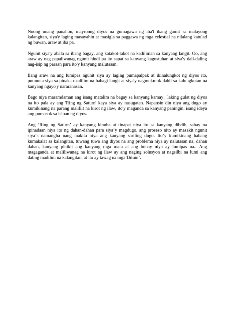 Alamat Ng Mga Bituin Pdf