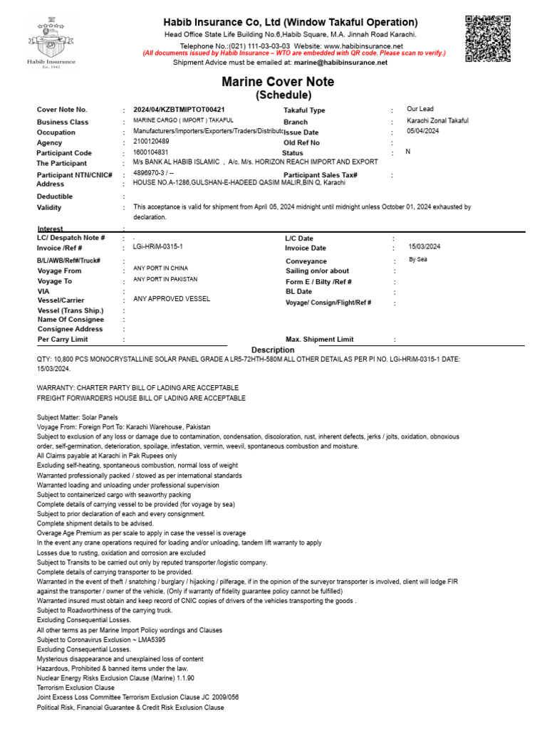 421 | PDF | Cargo | Insurance