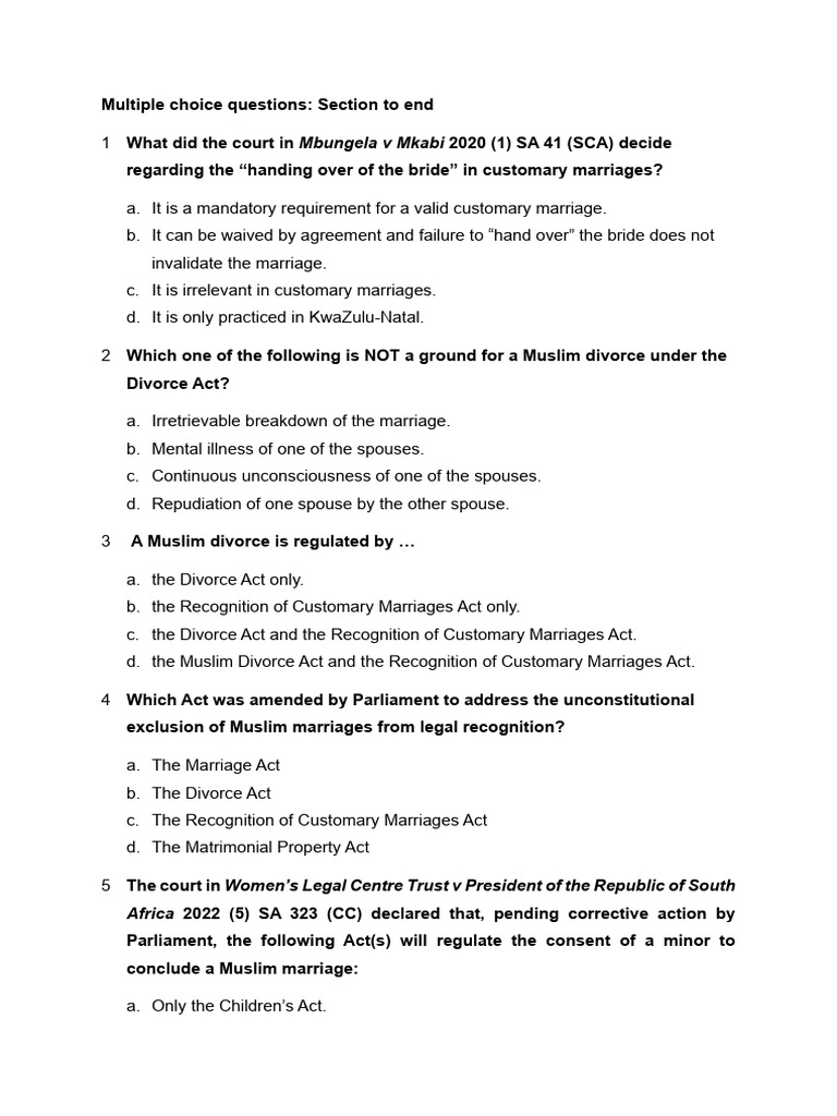 Multiple-choice Questions Section 4 to End | PDF