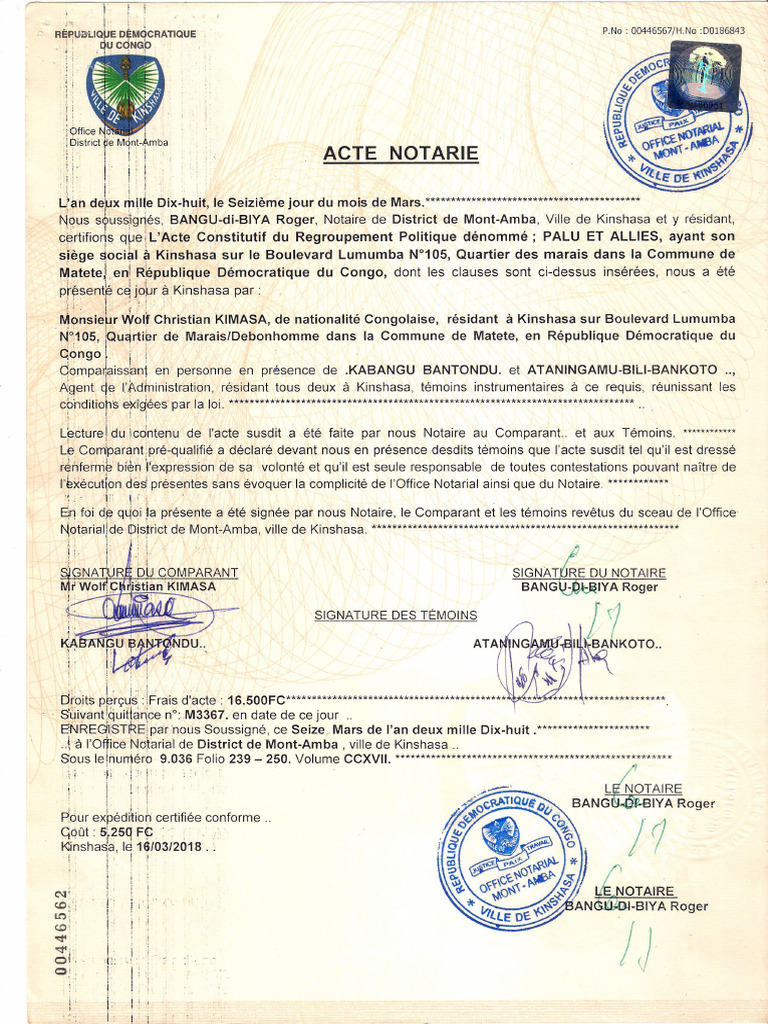 Acte Notarie0001 | PDF