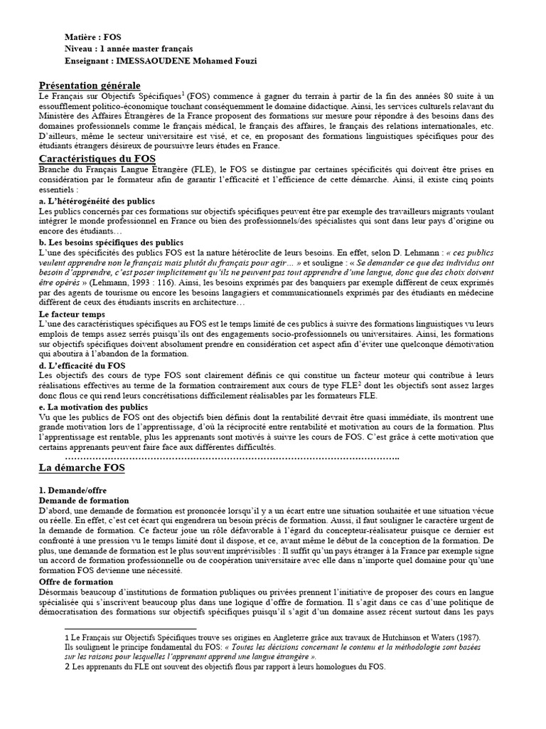 Cours M1 | PDF | Pédagogie | la communication