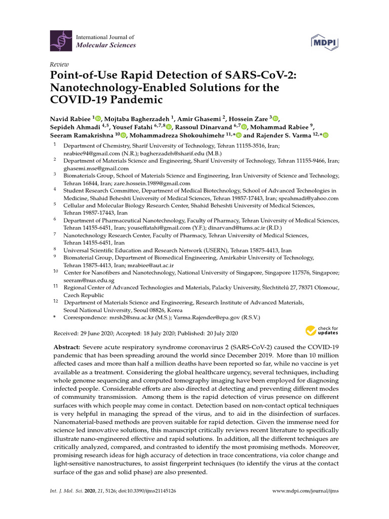 Point-of-Use Rapid Detection of SARS-CoV-2 | PDF | Reverse ...