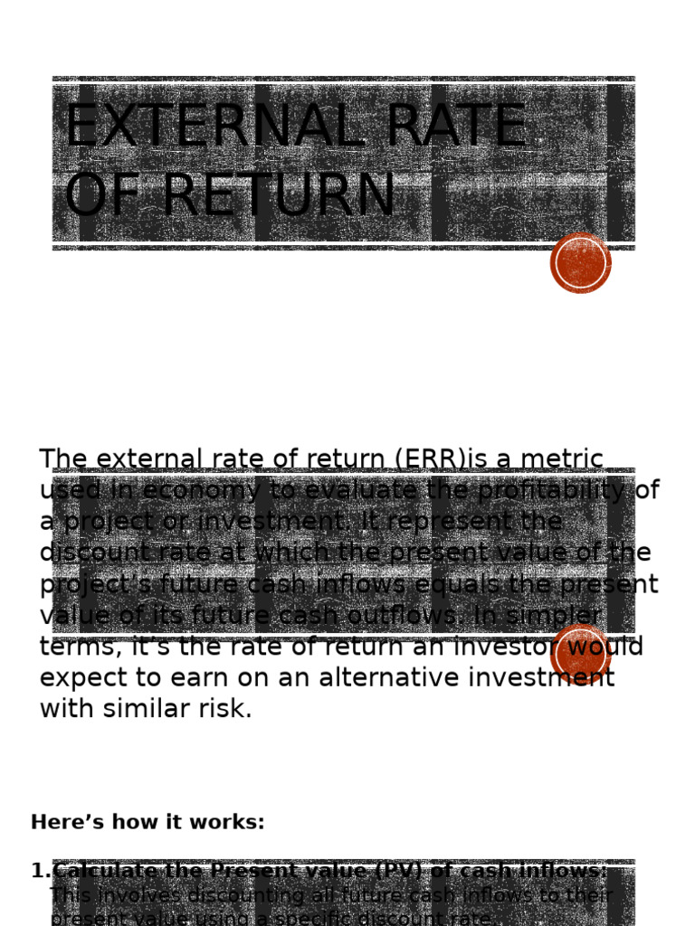 EXTERNAL RATE OF RETURN Engineering Economy Report | PDF