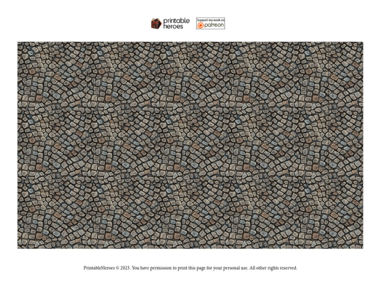 Map Tile - Cobblestone - 2x2 - 01 - Free | PDF
