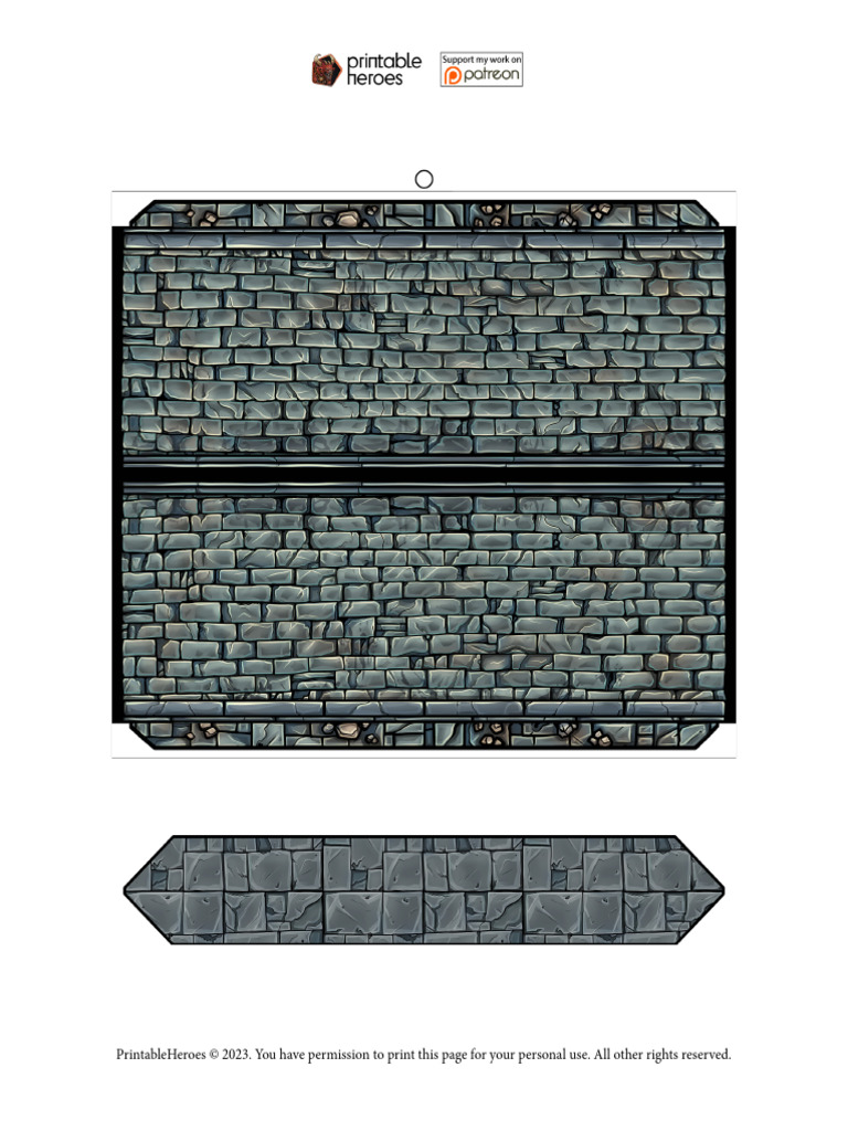 Modular Wall - Dungeon - 6x1 - 05 - Free | PDF