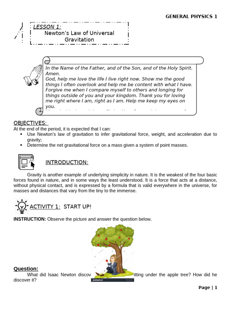 Caballero-Genphysics 1 Module | PDF | Force | Gravity