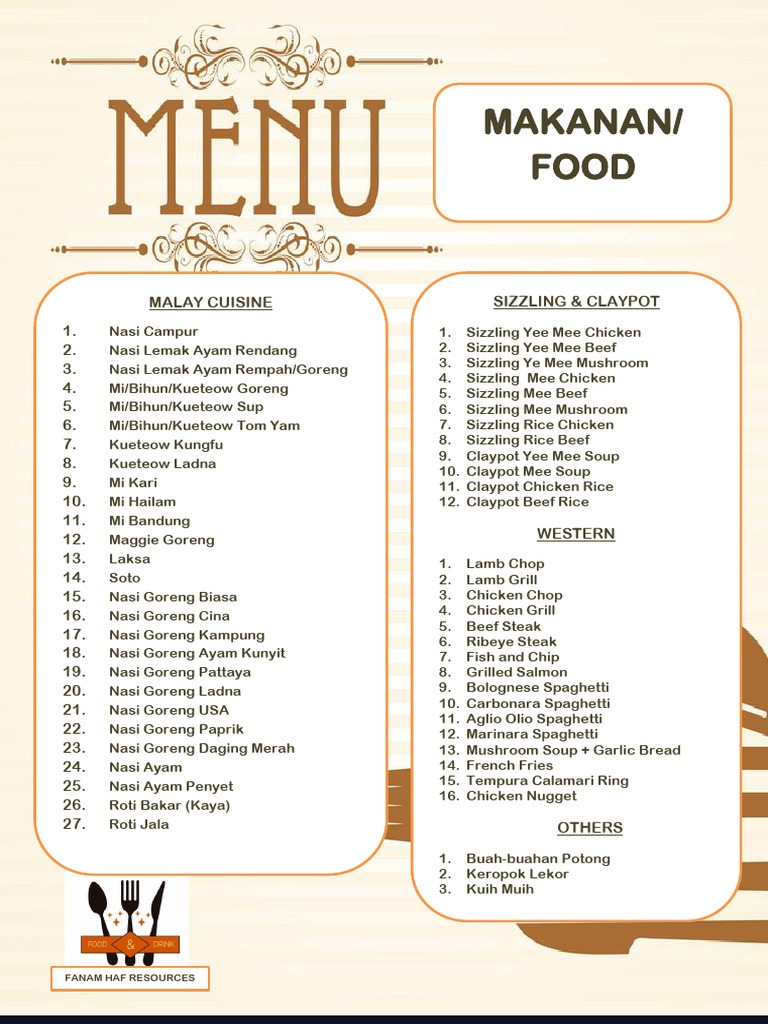 Malaysian Cuisine Menu Highlights | PDF