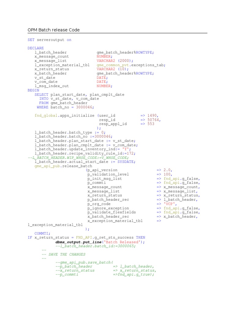 OPM Batch API's Working Code | PDF | Computer Programming | Software ...
