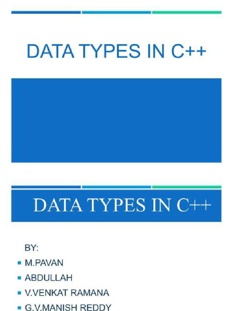 C++ Datatypes | PDF