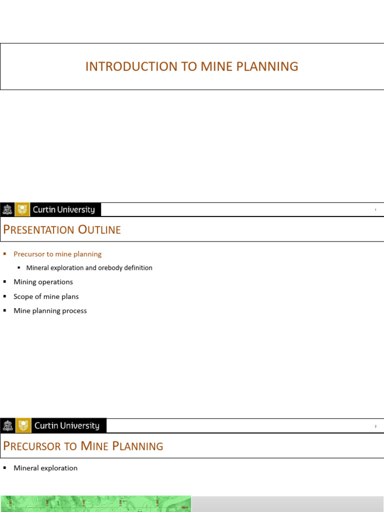Introduction To Mine Planning | PDF | Mining | Ore