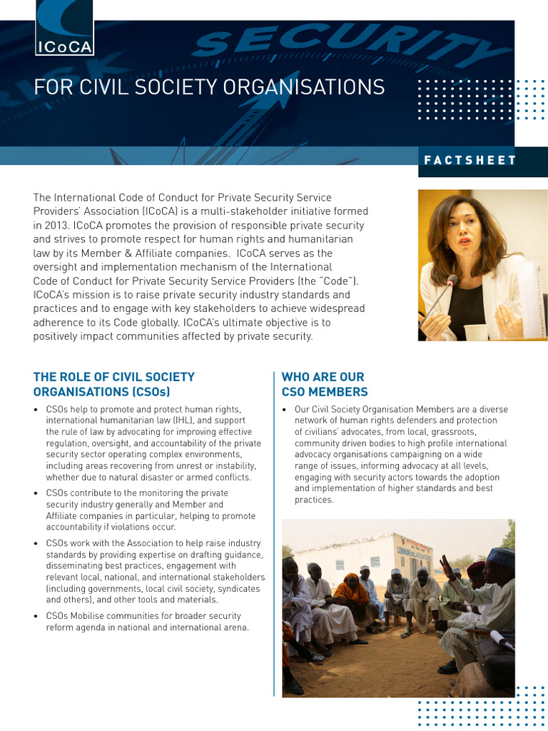 ICoCA Factsheet - Civil Society Orgs | PDF | Non Governmental ...