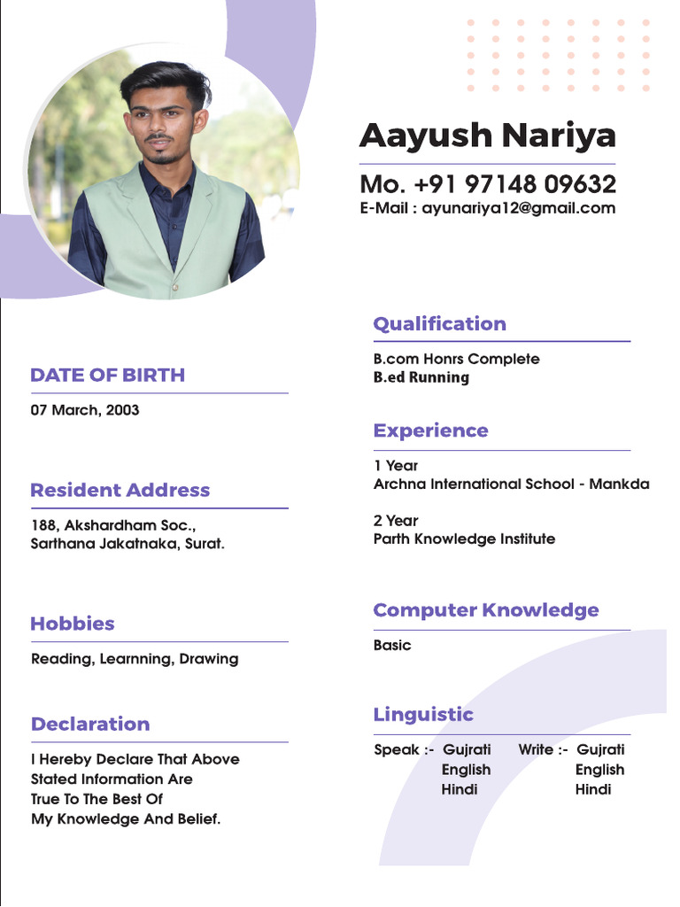 Aayush Bhai Parth Resume | PDF