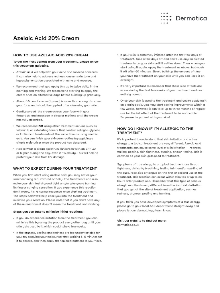 Azelaic Leaflet | PDF | Dermatitis | Allergy
