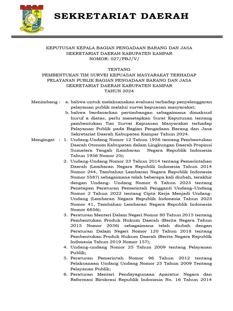 SK SKM 2024 | PDF | Pengelolaan Keuangan & Uang