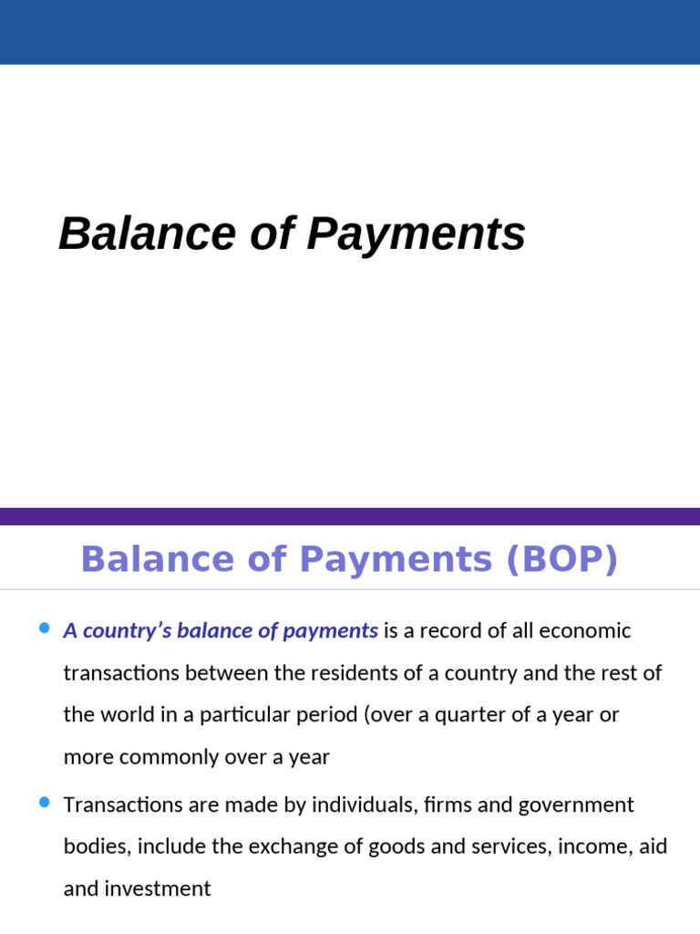 Section 6 Balance of Payments | PDF | Balance Of Payments | Deficit ...