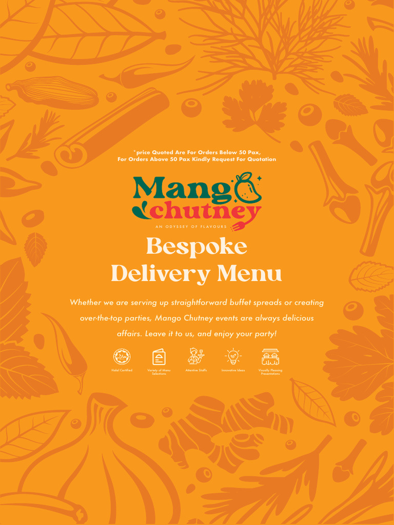 Mango Chutney Catering Menu | PDF | Curry | Cuisine