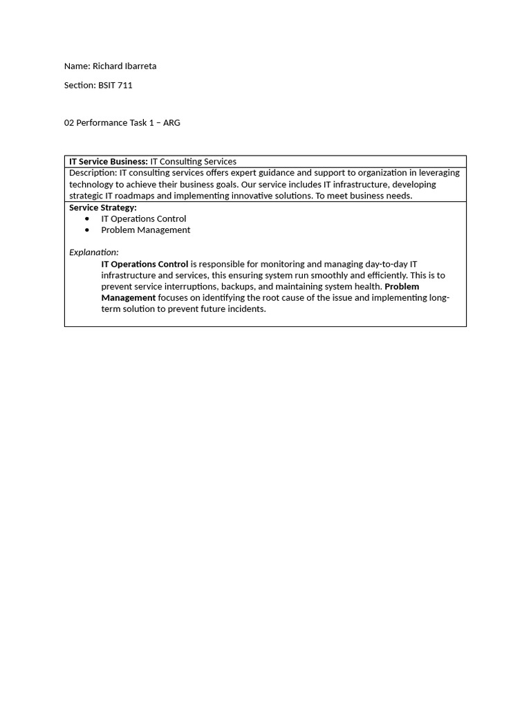 02 Performance Task 1 - ARG | PDF | Business