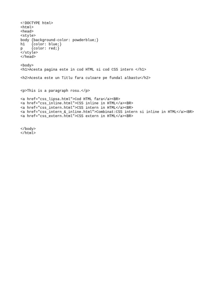 HTML & CSS Styling Examples | PDF