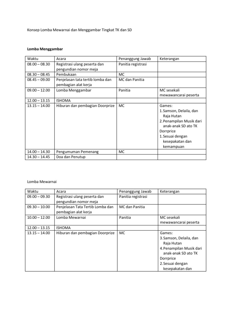 Contoh Proposal Lomba Mewarnai Tingkat Tk – Berbagai Contoh Contoh Proposal Lomba Mewarnai Tingkat Tk – Berbagai Contoh