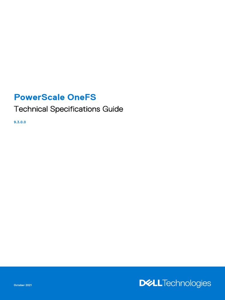 PowerScale OneFS Technical Specifications Guide 9.3.0.0 | PDF | Apache ...