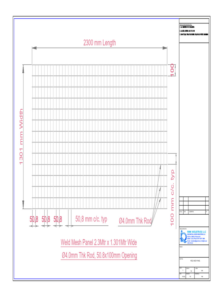 G.I. Wels Mesh Panel 2.3x1.301 | PDF