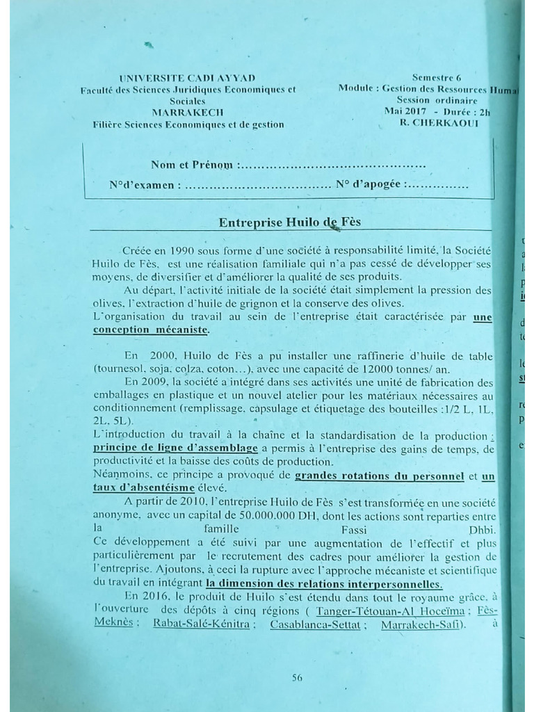 Exms GRH S5 GE2 | PDF