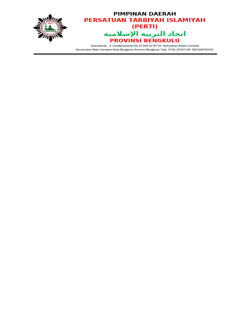 Form Kop Surat PD PERTI BKL | PDF