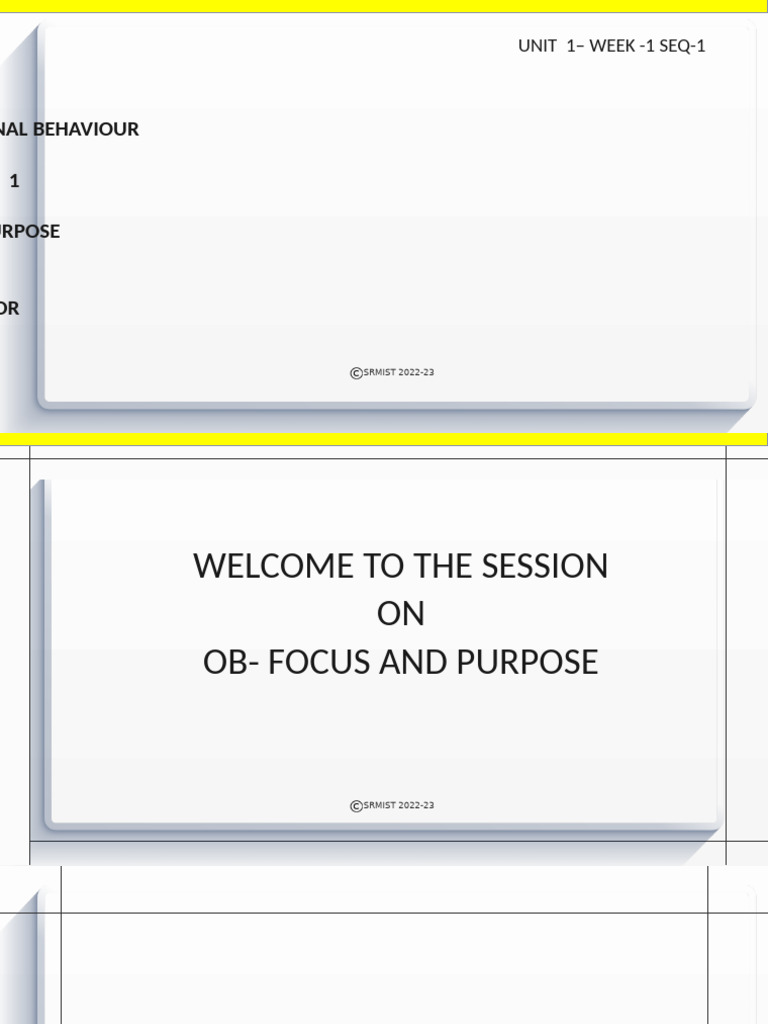 Mba Ob Unit 1 Week 1 | PDF | Behaviorism | Cognition