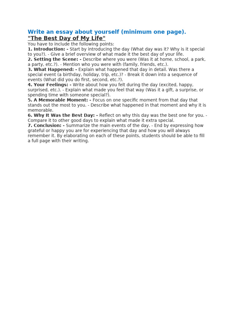 The Best Day of My Life | PDF | General Fiction
